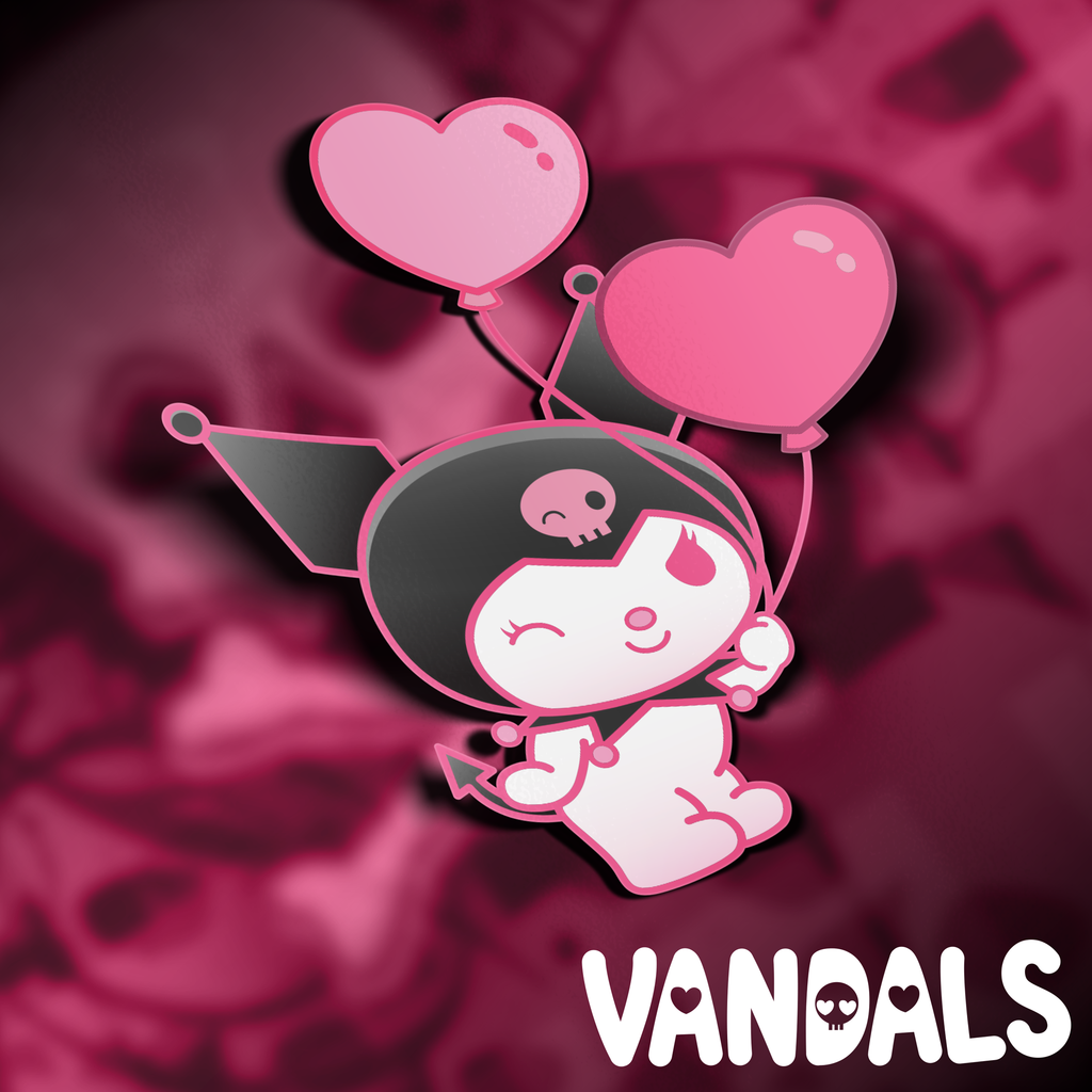 Kuromi Heart Balloons Kiss Cut – Prime Vandals